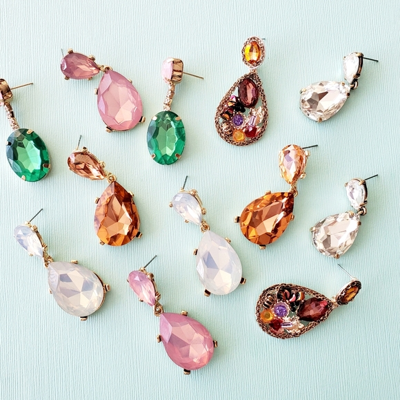 Jewelry | Multi Color Dangle Tear Drop Earrings | Poshmark